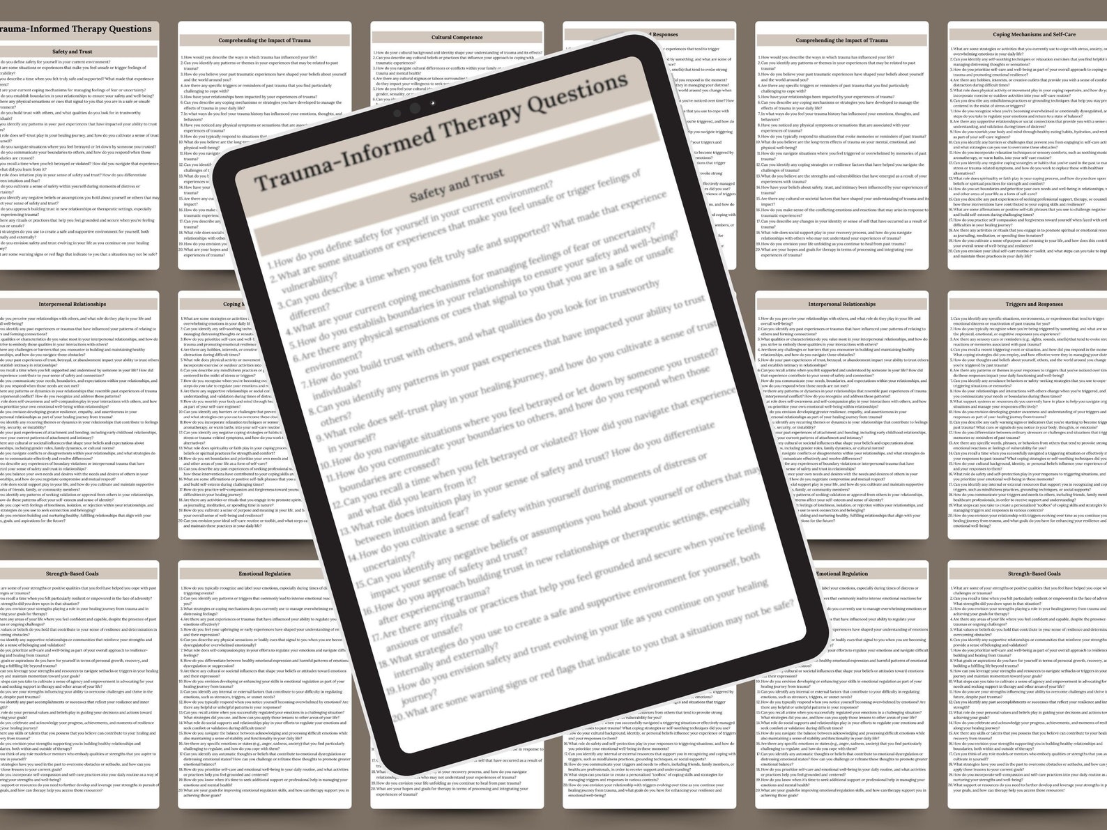 Trauma-informed Therapy Questions, Trauma Therapy Questions Bundle ...