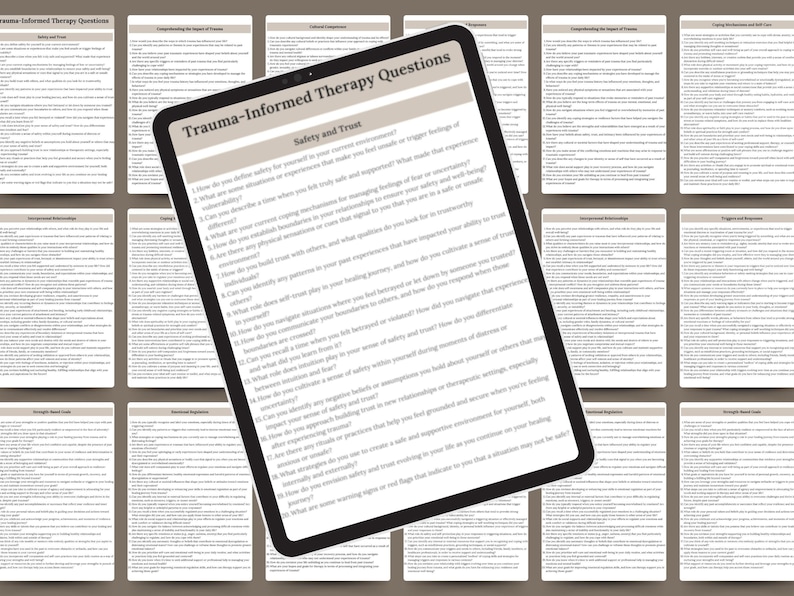 Trauma-informed Therapy Questions, Trauma Therapy Questions Bundle ...