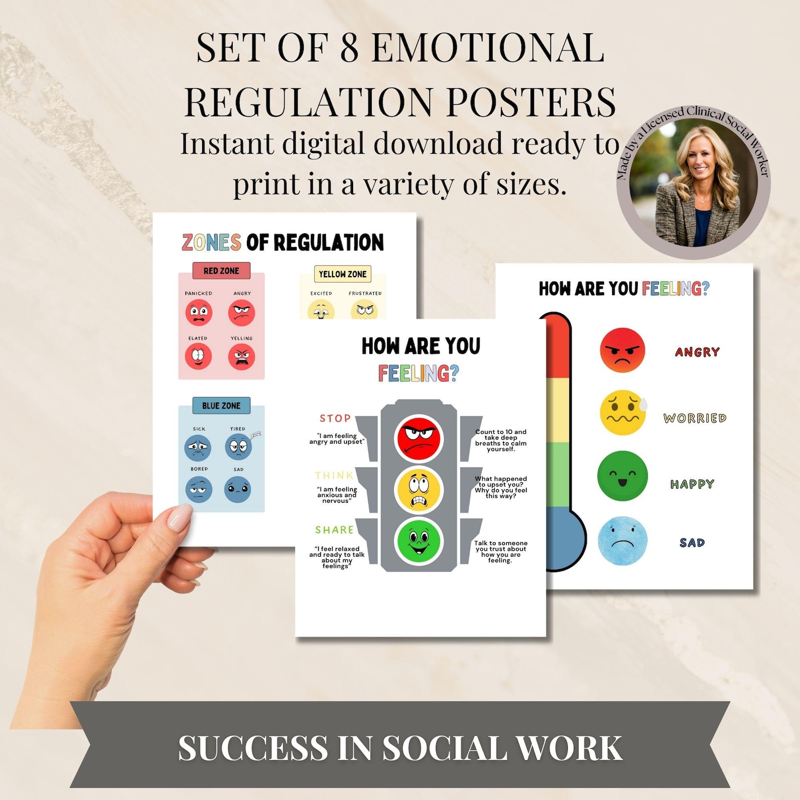 Set of 8 Zones of Regulation Posters Office Decor Calm Corner ...