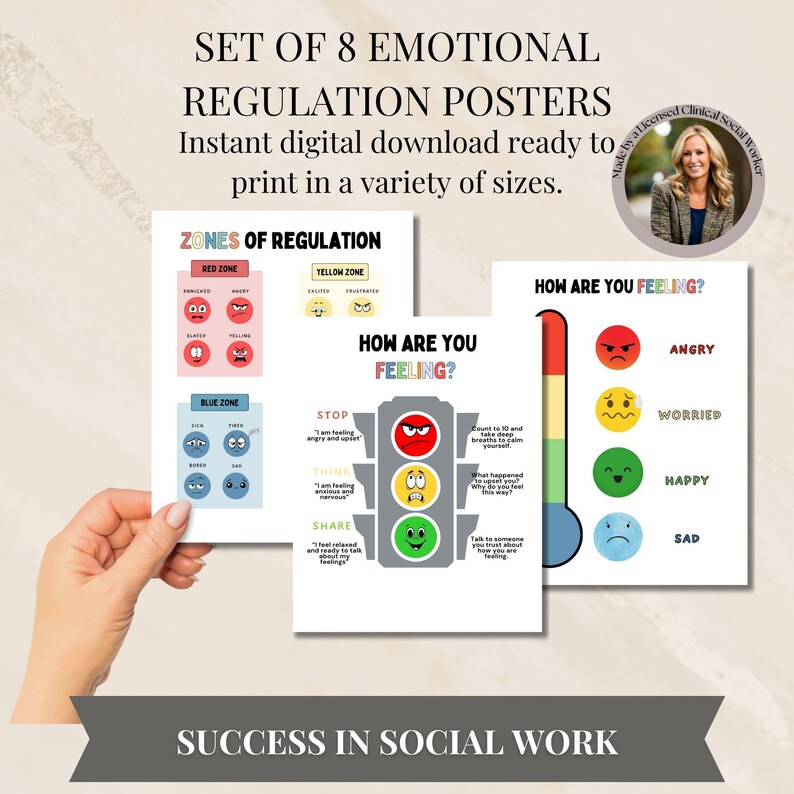 Set of 8 Zones of Regulation Posters Office Decor Calm Corner ...