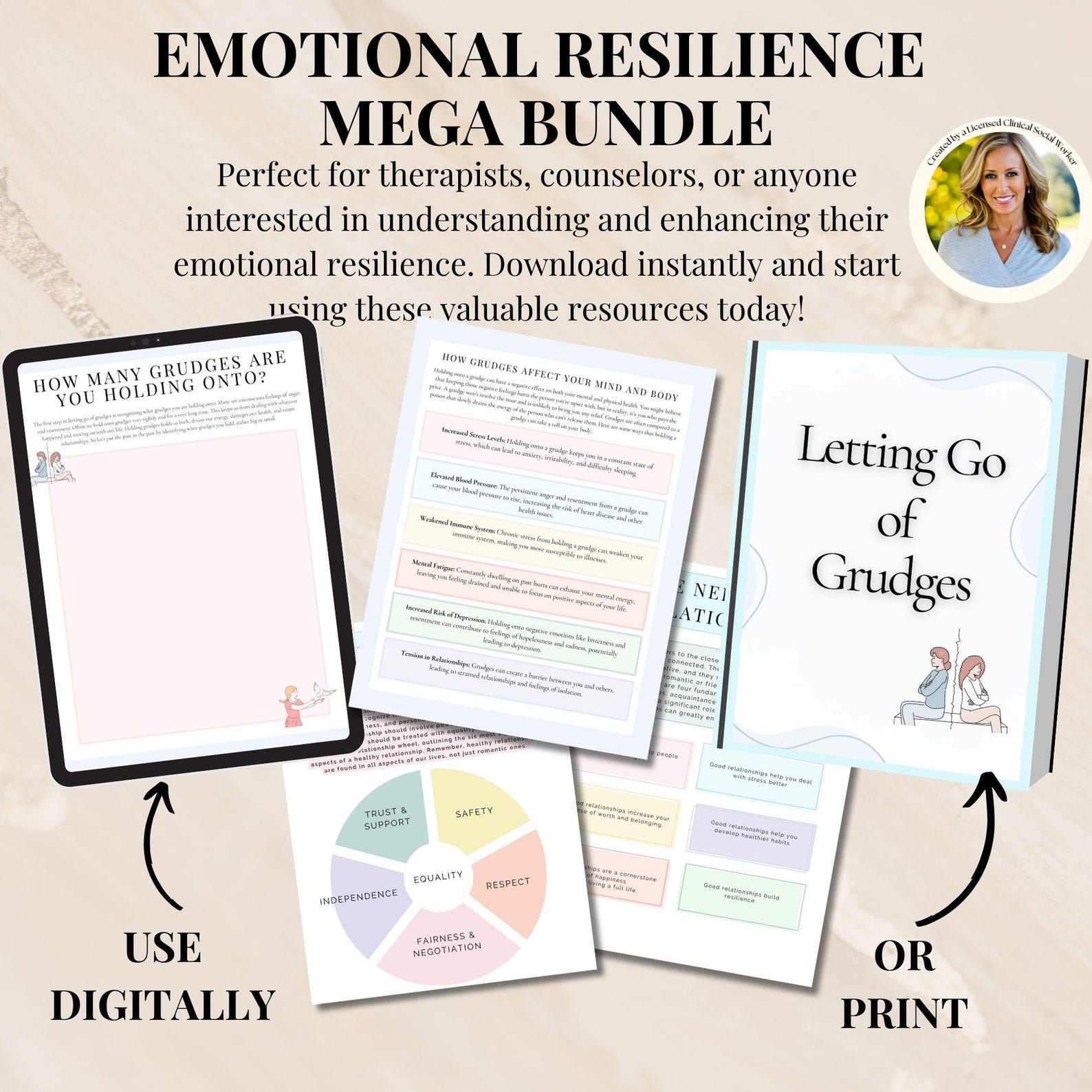 Emotional Resilience Mega Bundle Therapy Worksheets Life Skills Teen ...