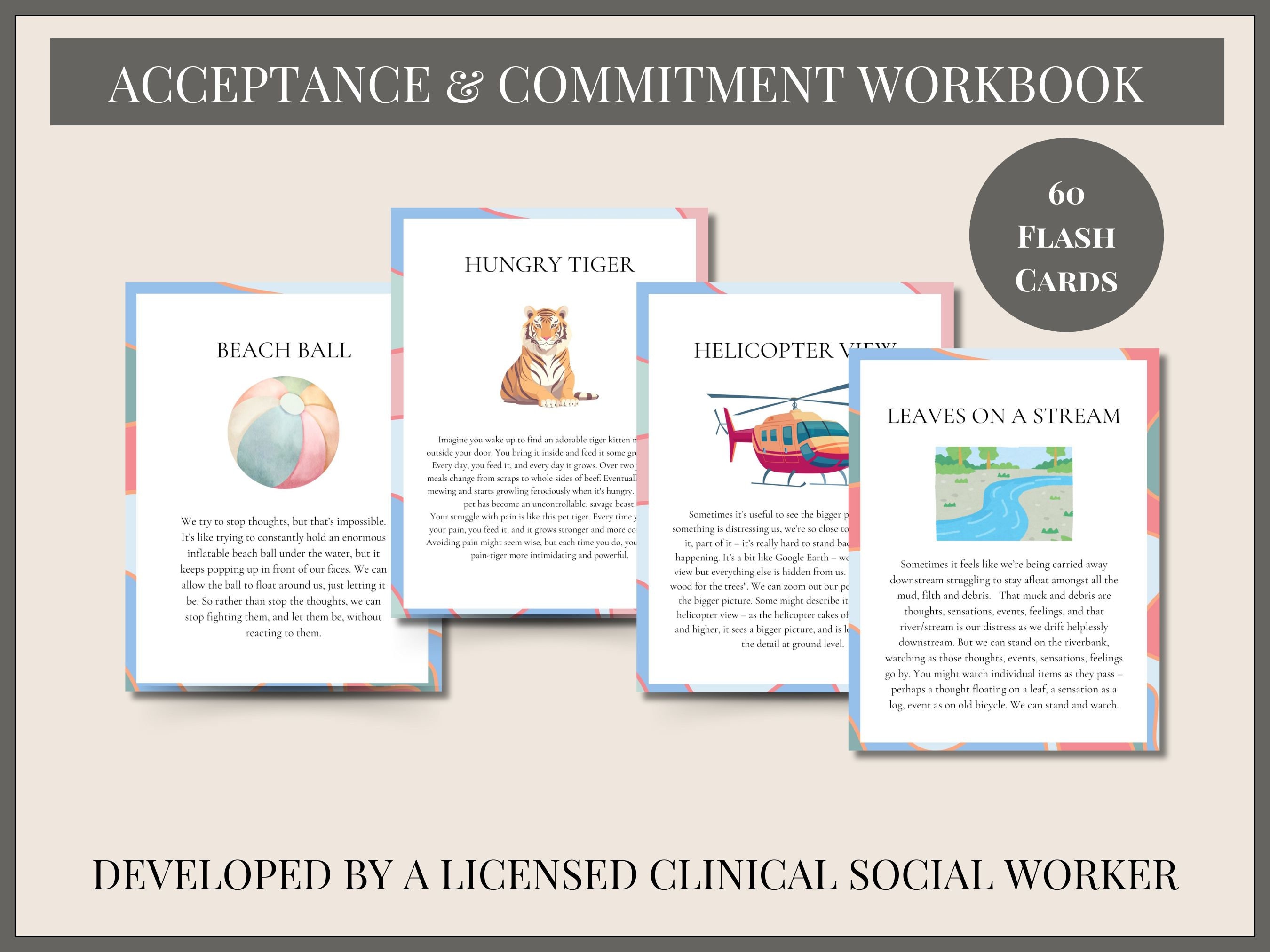 ACT Metaphors, Acceptance Therapy Metaphor Flash Cards, Commitment ...