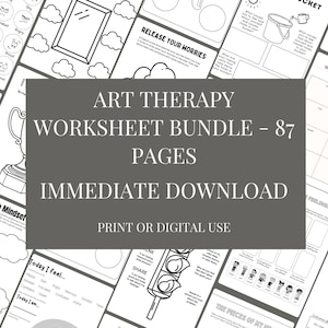 Art Therapy Worksheets for Mental Health School Counselors Therapists ...