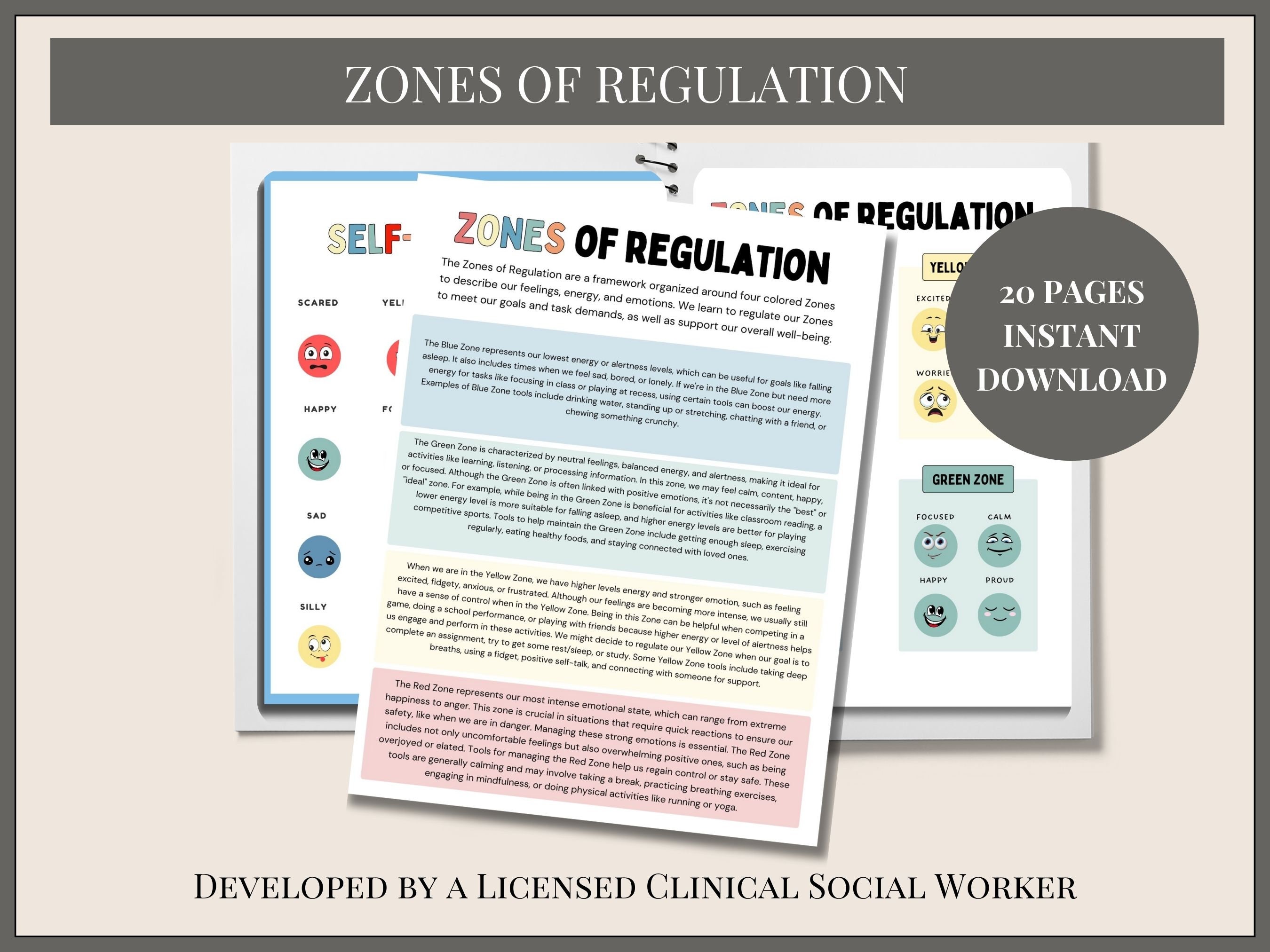Emotional Regulation Worksheets, Feelings Poster, Calm Down Corner ...