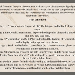 Cycle of Resentment Therapy Worksheets,the Resentment Cycle ...