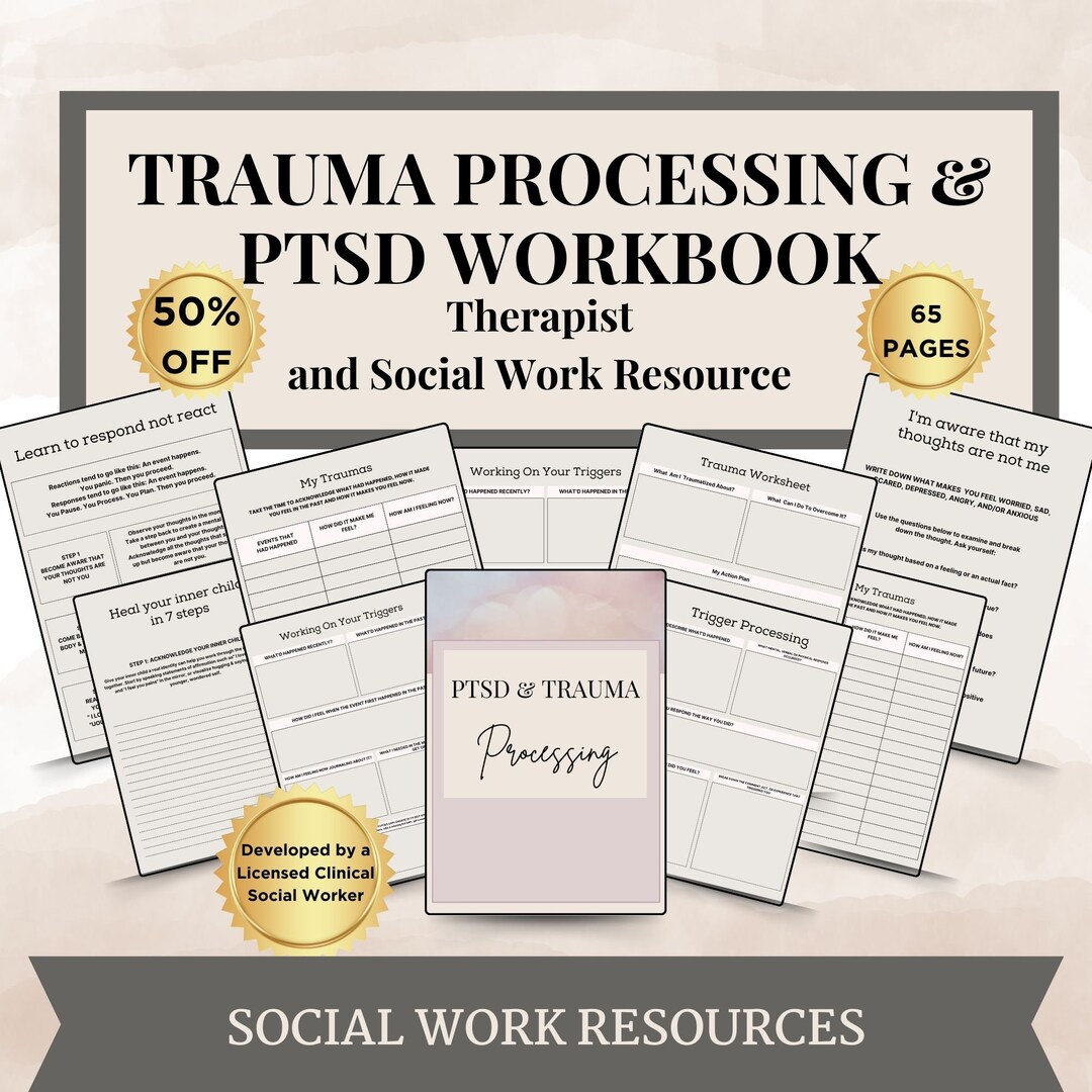 Trauma Therapy Workbook, Anxiety Coping Skill Card, Therapy Worksheets ...