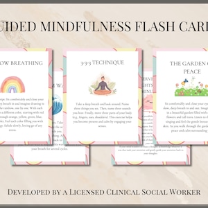 Guided Mindfulness Flash Cards, Anxiety Coping Skill Cards, Guided ...