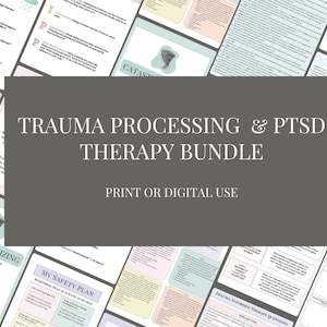 Trauma Therapy Bundle, Anxiety Coping Skill Card, Therapy Worksheets ...