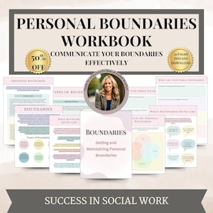 Therapy Worksheet Bundle, Inner Critic, Boundaries, Trauma, Acceptance ...