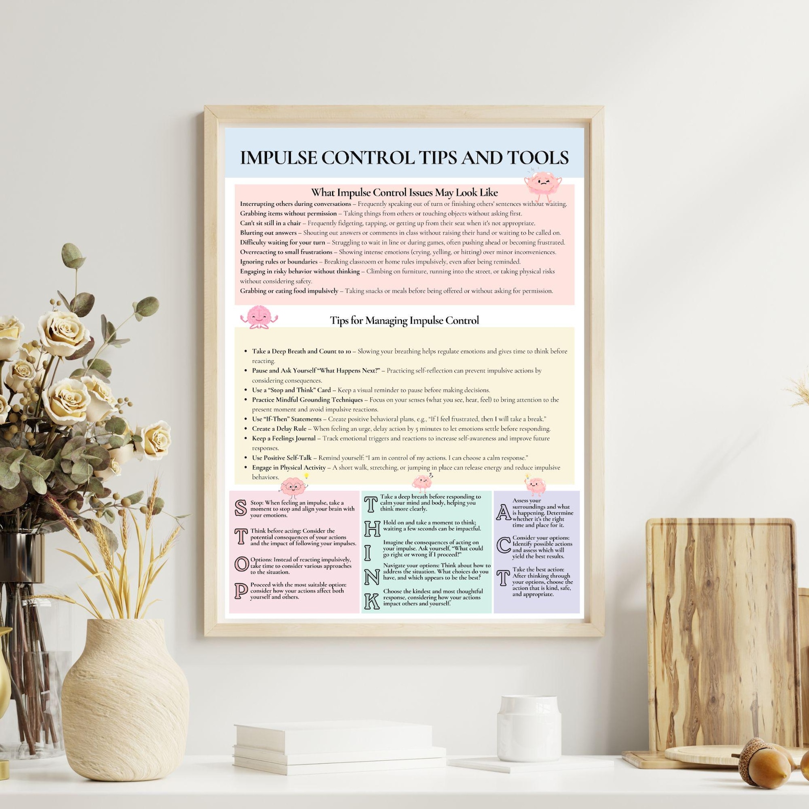 Impulse Control Cheat Sheet & Coping Skills Strategies, Adhd-executive ...