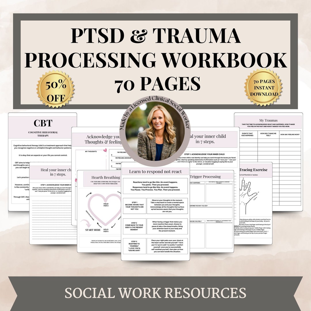 Trauma Therapy Workbook, Anxiety Coping Skill Card, Therapy Worksheets ...