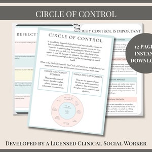 Circle of Control Therapy Worksheets, Worry Worksheets, Things I Can ...