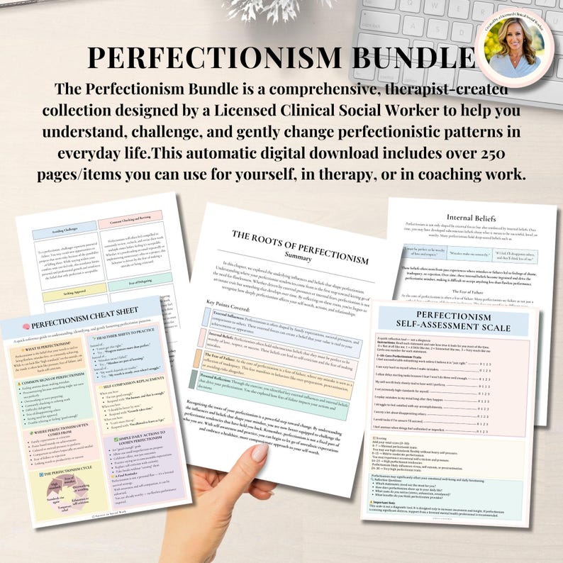 Perfectionism Therapy Worksheet Bundle for Perfectionists Break the ...