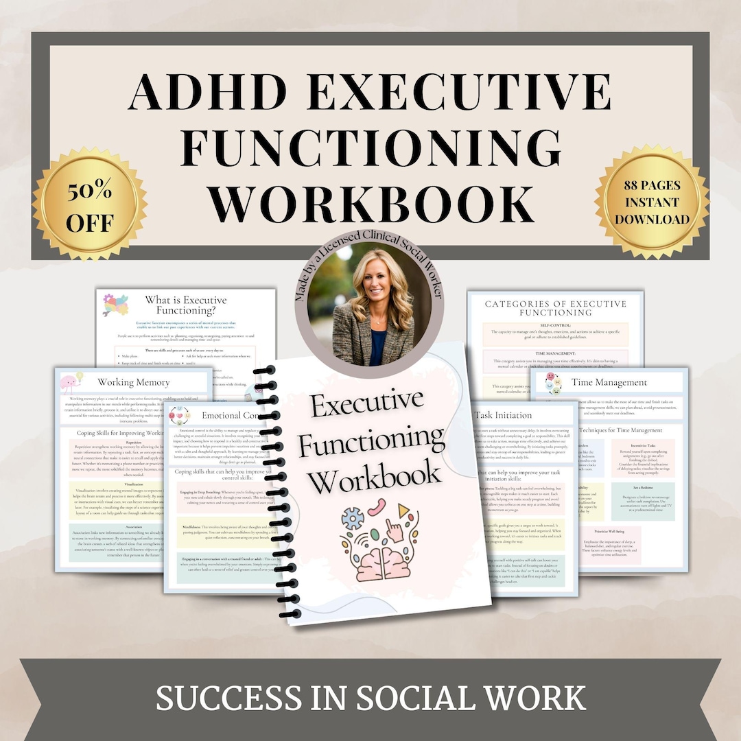 ADHD Executive Functioning Worksheet Bundle for Kids & Teens, Emotional ...