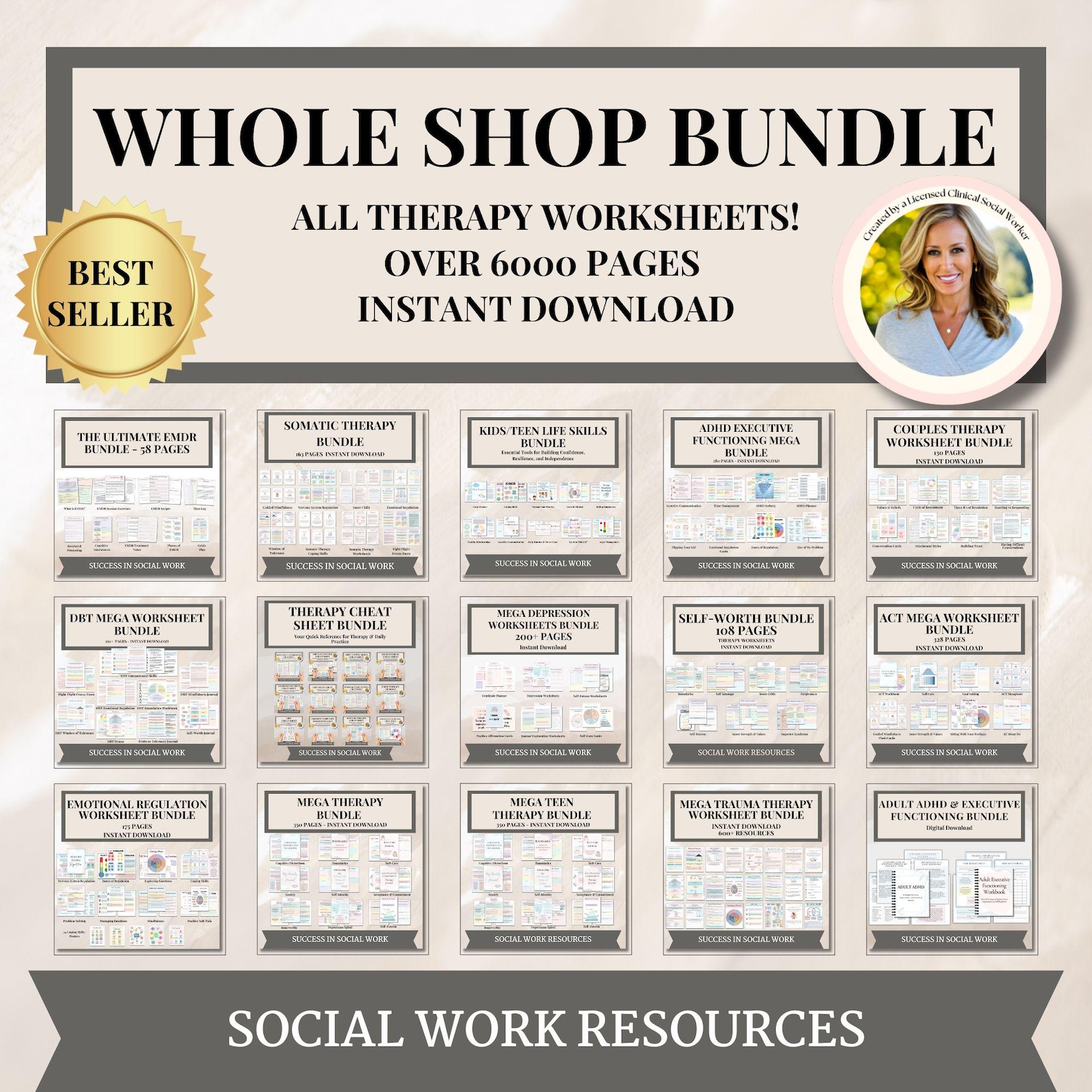 Whole Shop Therapy Worksheet Bundle, Complete Shop Bundle,anxiety ...