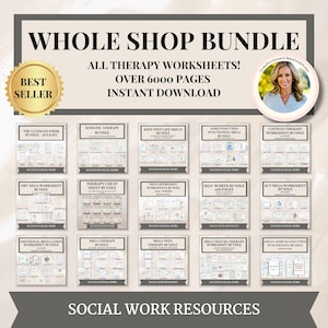 Whole Shop Therapy Worksheet Bundle, Complete Shop Bundle,anxiety ...