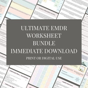 EMDR Bundle, EMDR Worksheets, Emd Tools, Emdr Interweaves, Counseling ...