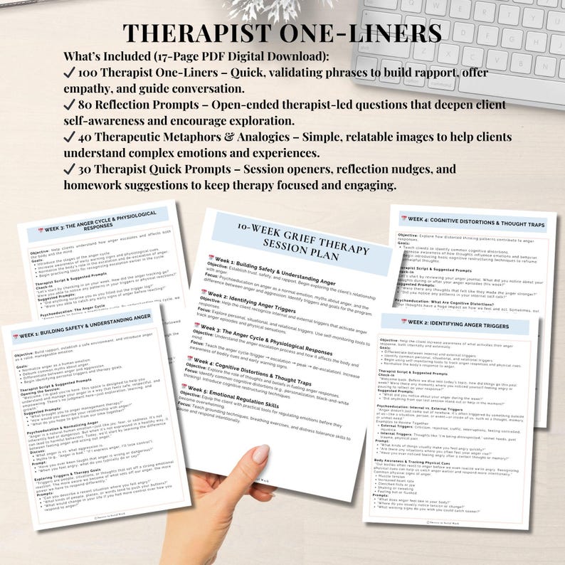 Therapist One-liners Cheat Sheets Therapy Tools for Counselors Therapy ...
