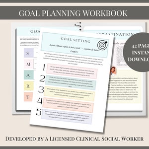 Goal Planner Bundle, SMART Goal Setting Kit,monthly Habits Reflections ...