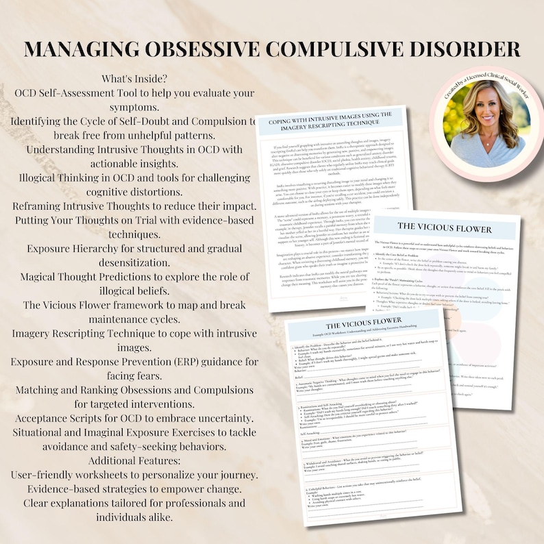 OCD Workbook, Exposure and Response Prevention ERP Tools, Cognitive ...