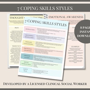 7 Types of Coping Skills Worksheets and for Identifying and Using ...