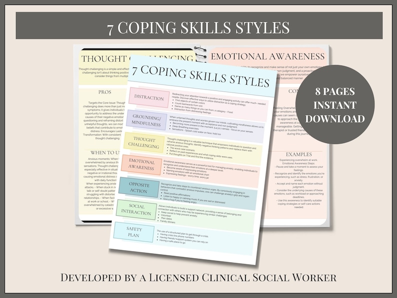 7 Types of Coping Skills Worksheets and for Identifying and Using ...