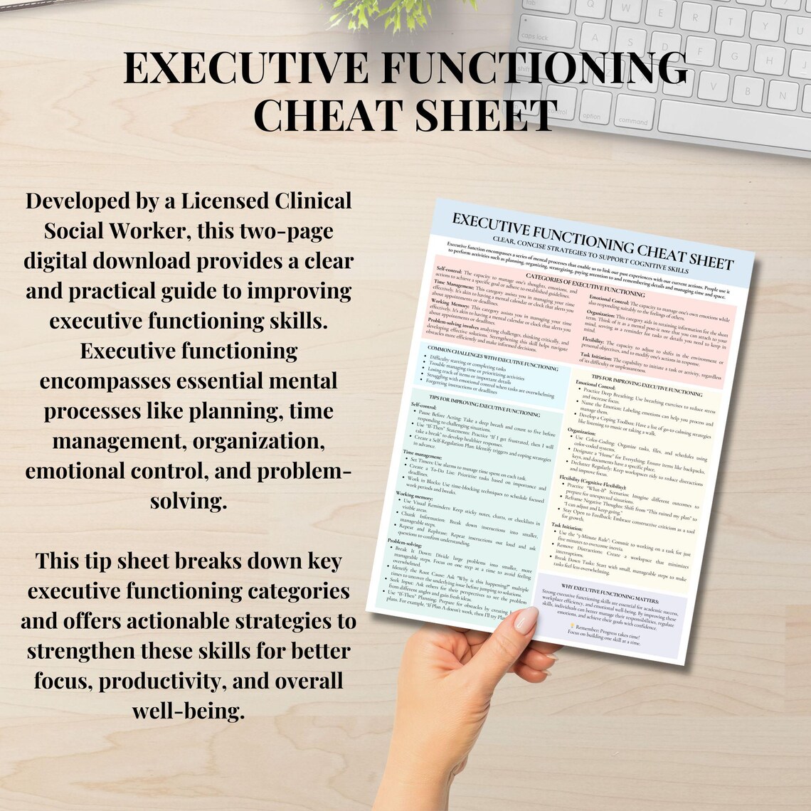 Executive Functioning Cheat Sheet Tip Sheet,adhd Worksheets,kids Teen ...