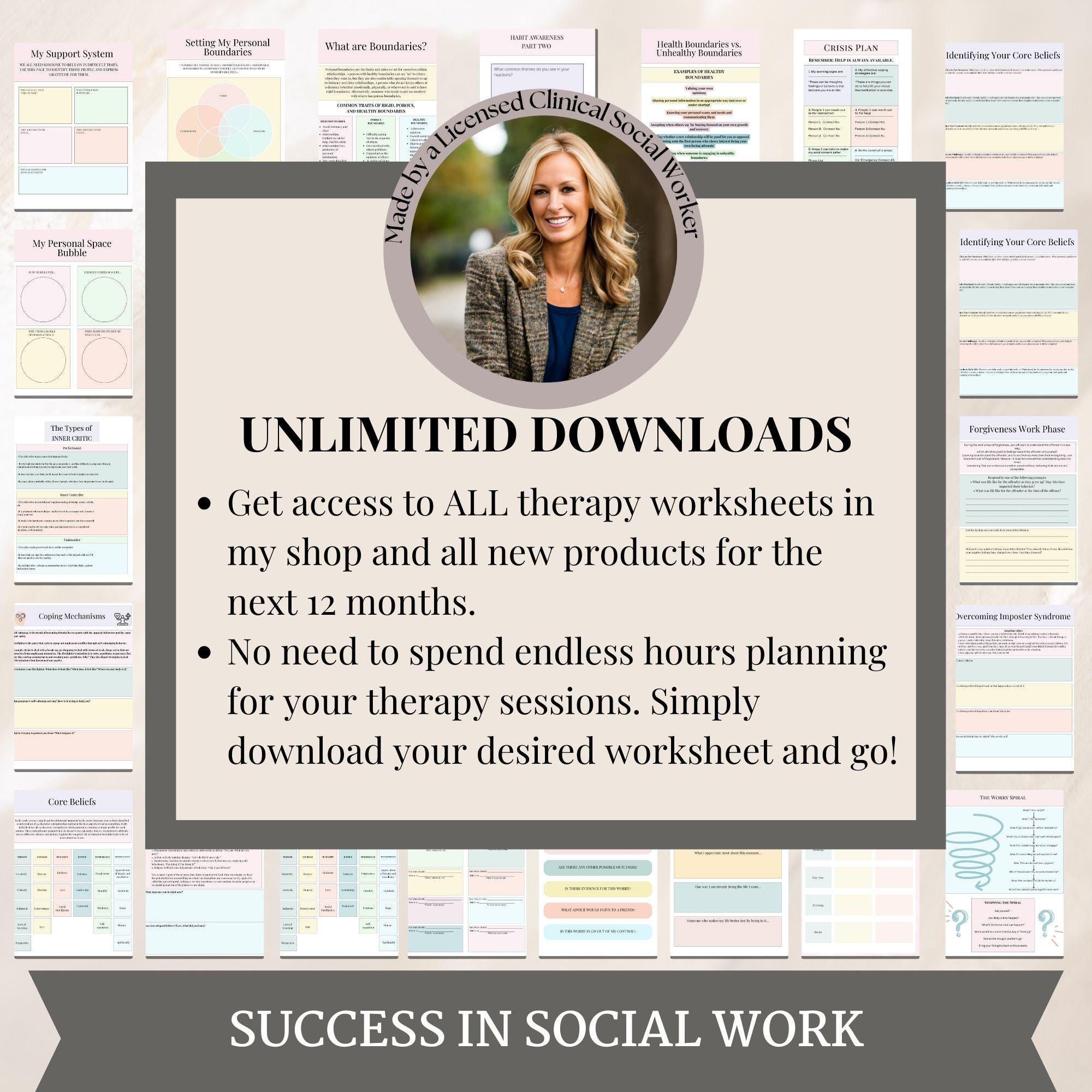 Whole Shop Therapy Worksheet Bundle, Complete Shop Bundle,anxiety ...