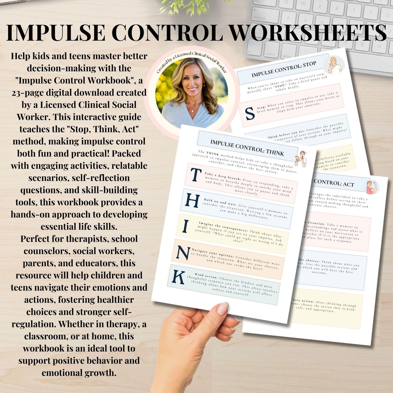 Impulse Control Workbook for Kids and Teens, Emotional Regulation ...