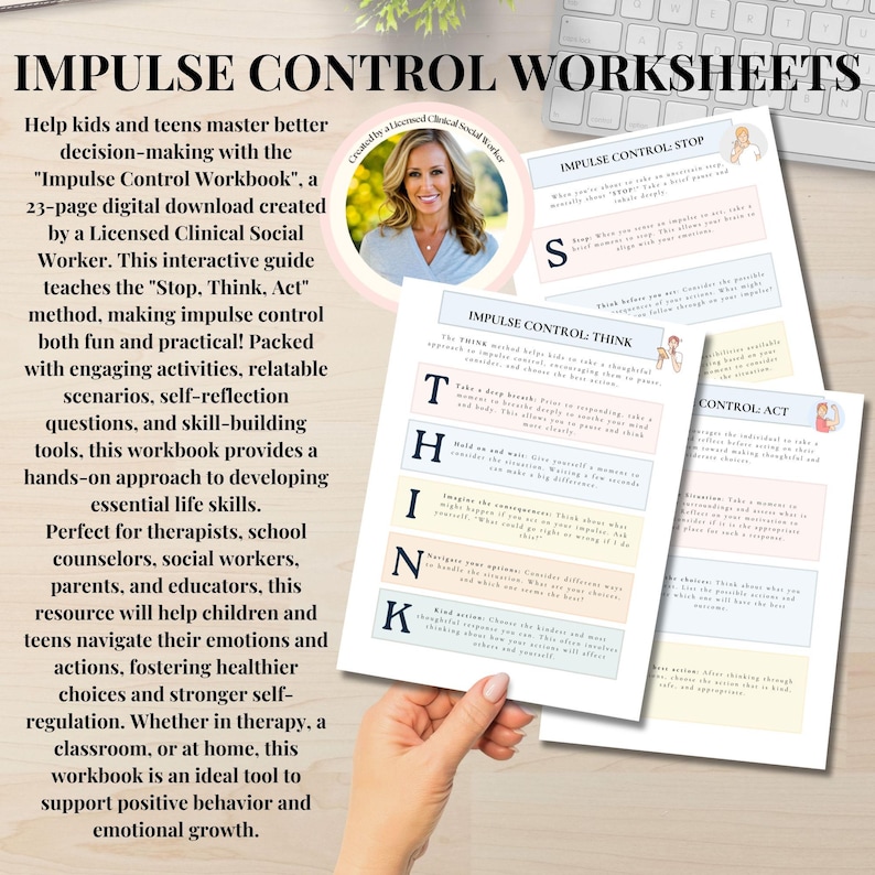 Impulse Control Workbook for Kids and Teens, Emotional Regulation ...