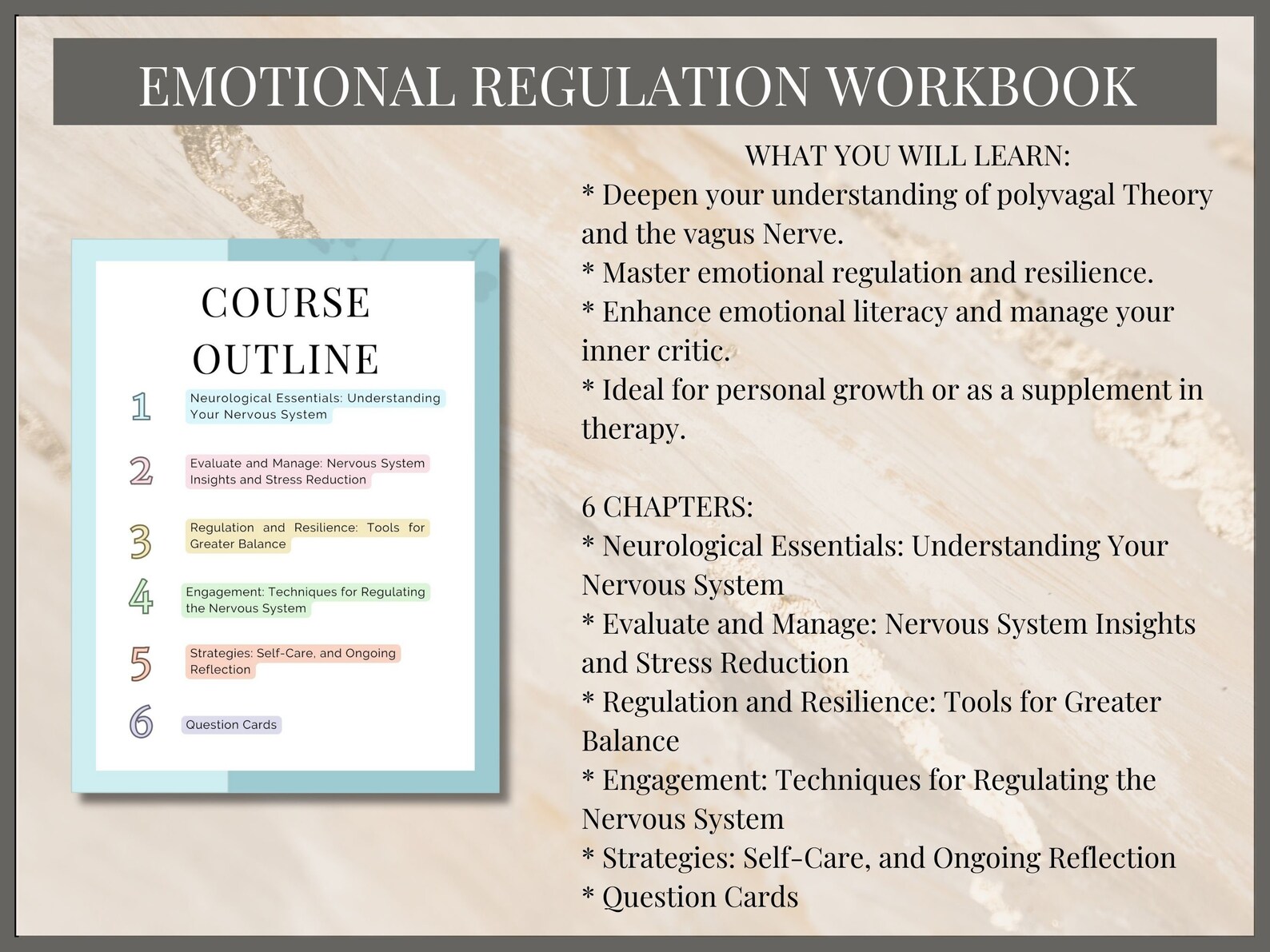 Nervous System Regulation Workbook, Polyvagal Theory Ladder Vagus Vagal ...