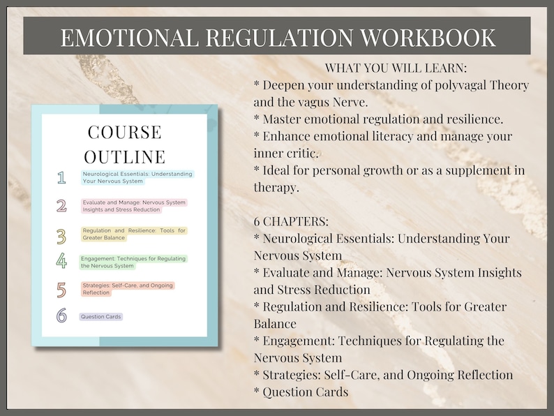 Nervous System Regulation Workbook, Polyvagal Theory Ladder Vagus Vagal ...
