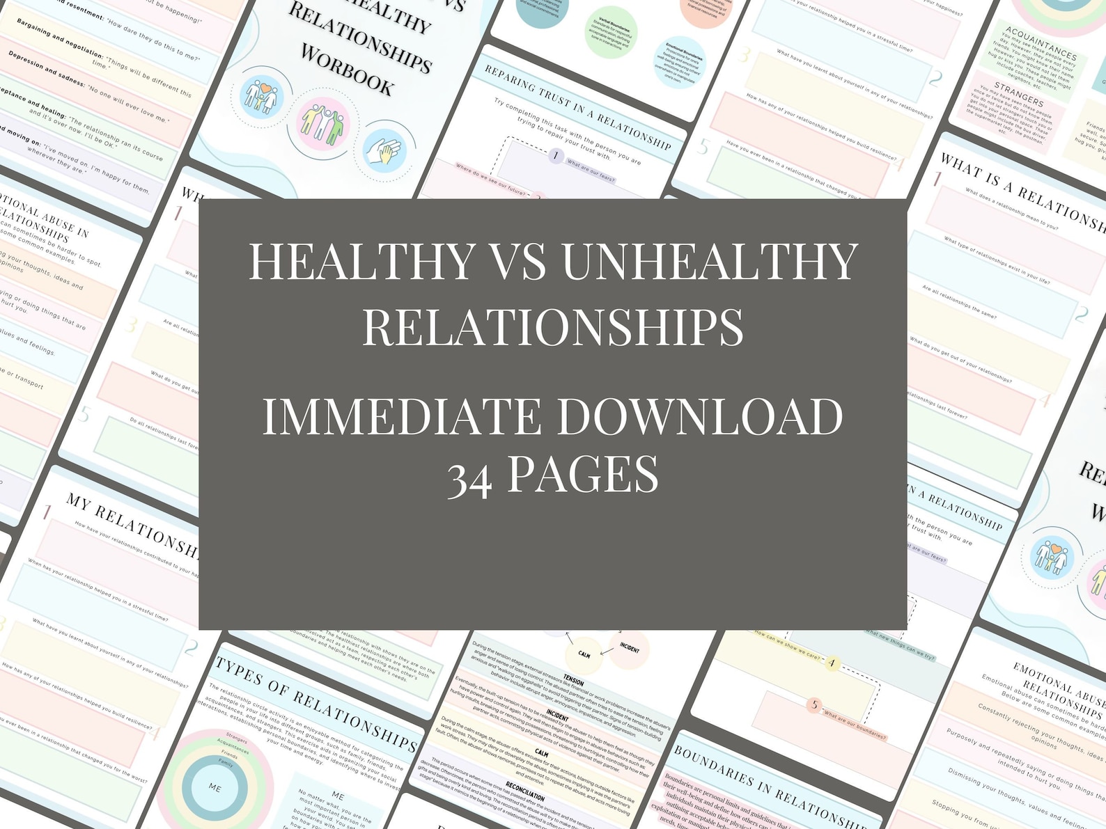 Healthy Vs Unhealthy Relationships Workbook, Teen Therapy Worksheets ...
