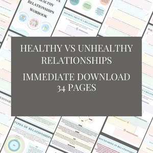 Healthy Vs Unhealthy Relationships Workbook, Teen Therapy Worksheets ...