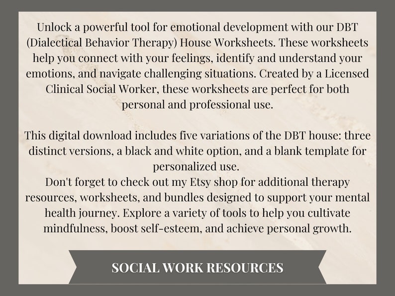 DBT House, Anxiety House Worksheet, DBT Skills, Dialectical Behavior ...