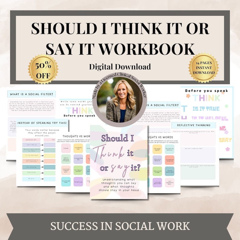Think It or Say It Worksheets, Social Filter Activities, Social Skills ...