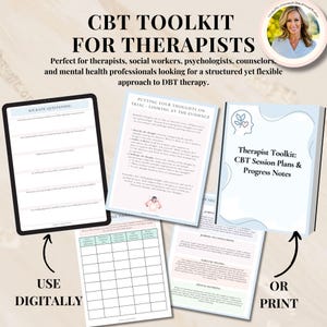 CBT Bundle Session Plans & Progress Notes for Therapy Sessions,cbt ...