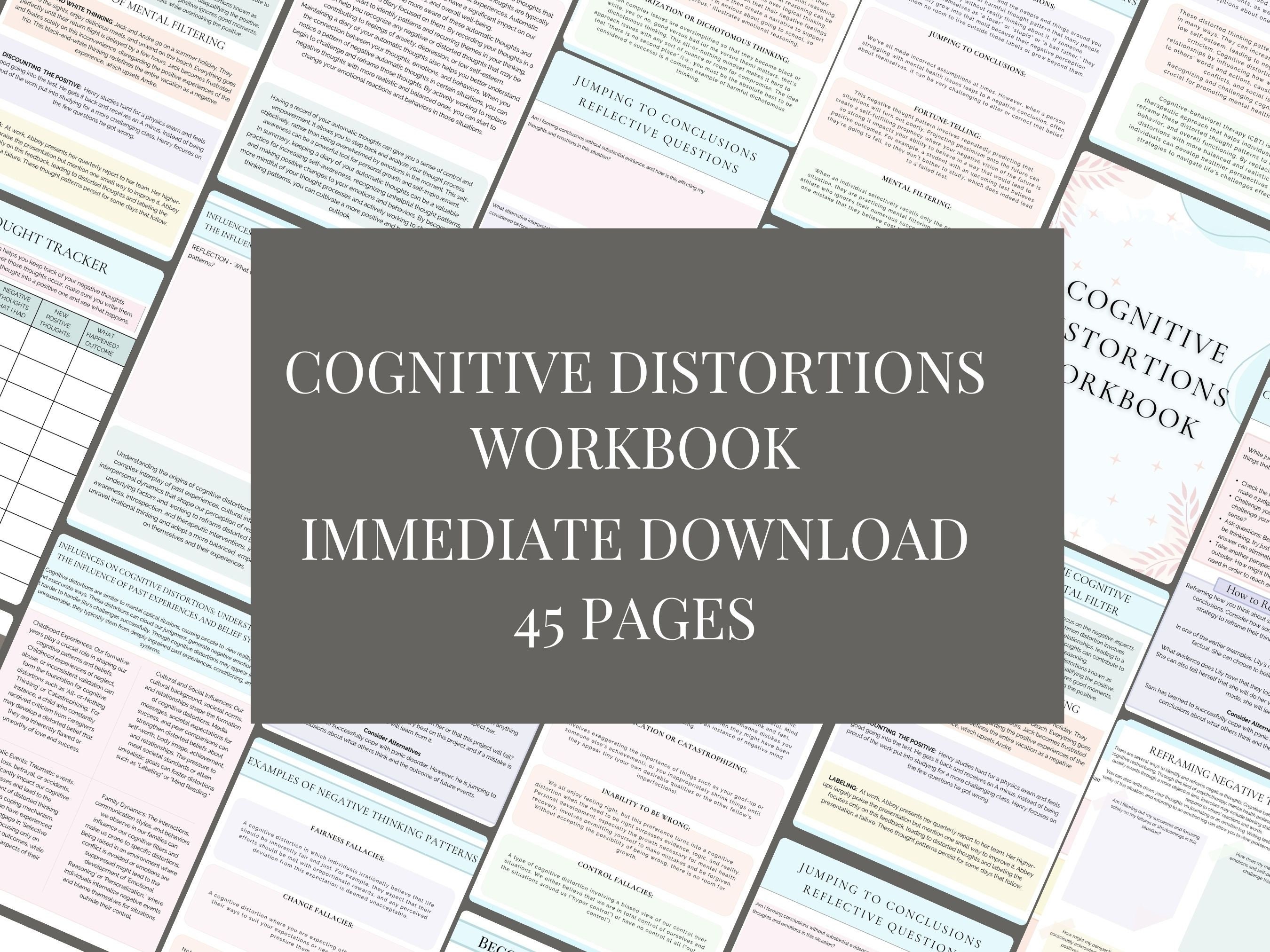 Cognitive Distortions Worksheets, Challenge Unhelpful Thinking Styles ...