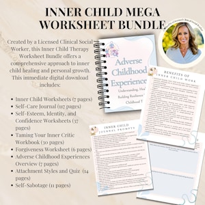 Inner Child Therapy Worksheet Mega Bundle, Reparenting Inner Child ...