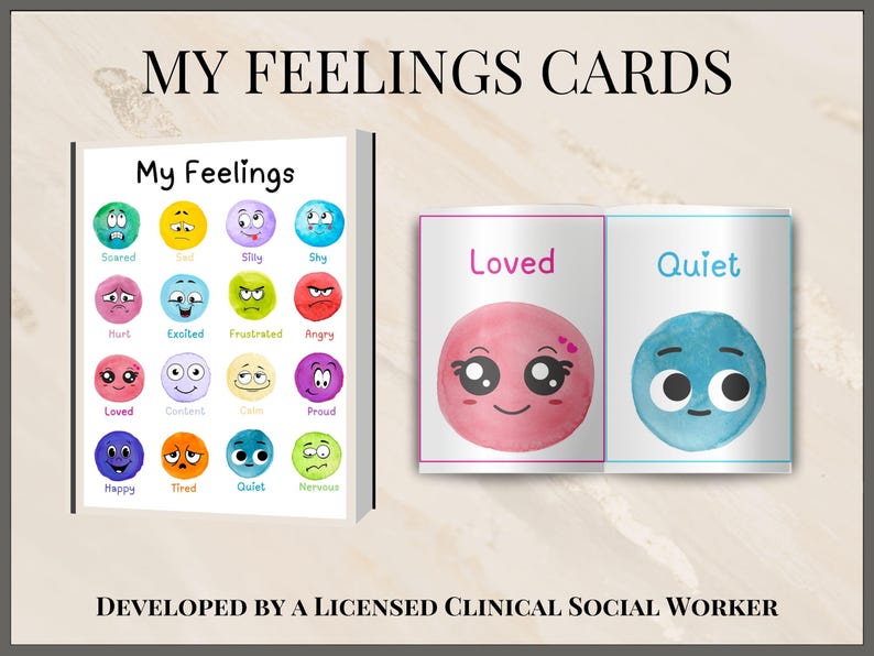 Kids Feelings Flashcards, Feelings Poster, Emotions Poster, Calm Down ...