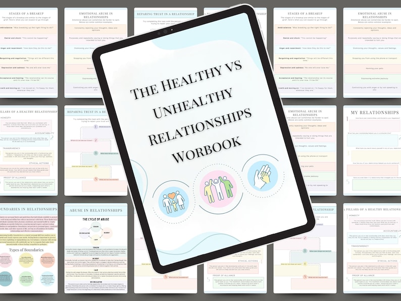 Healthy Vs Unhealthy Relationships Workbook, Teen Therapy Worksheets ...