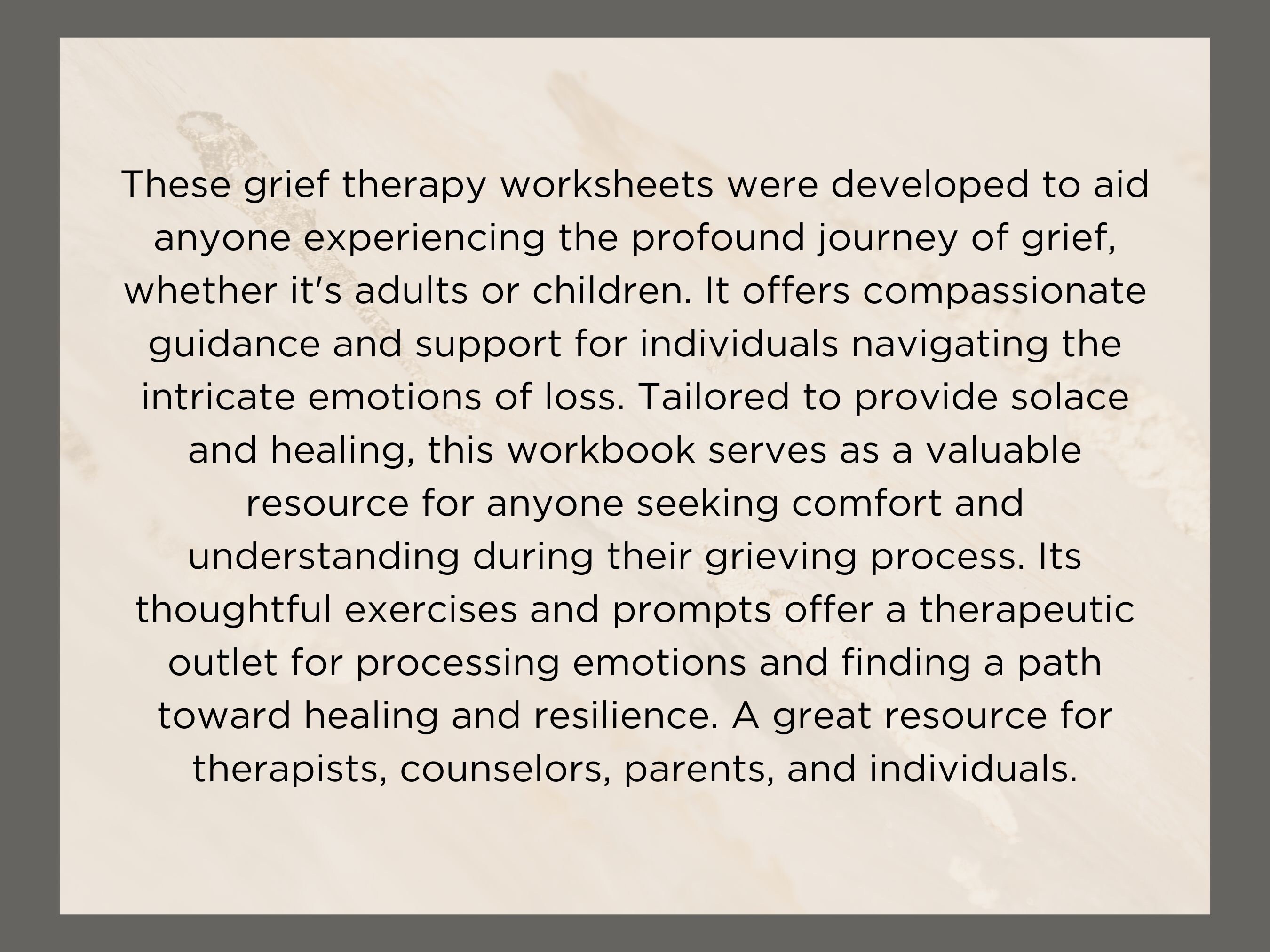 Grief Therapy Worksheets,therapy Resources,parenting Resource,death ...