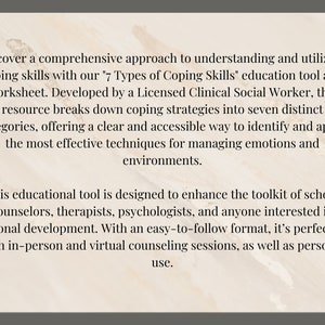 7 Types of Coping Skills Worksheets and for Identifying and Using ...