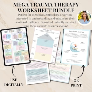 Trauma Therapy Worksheets Bundle,psychology Resources,polyvagal Theory ...