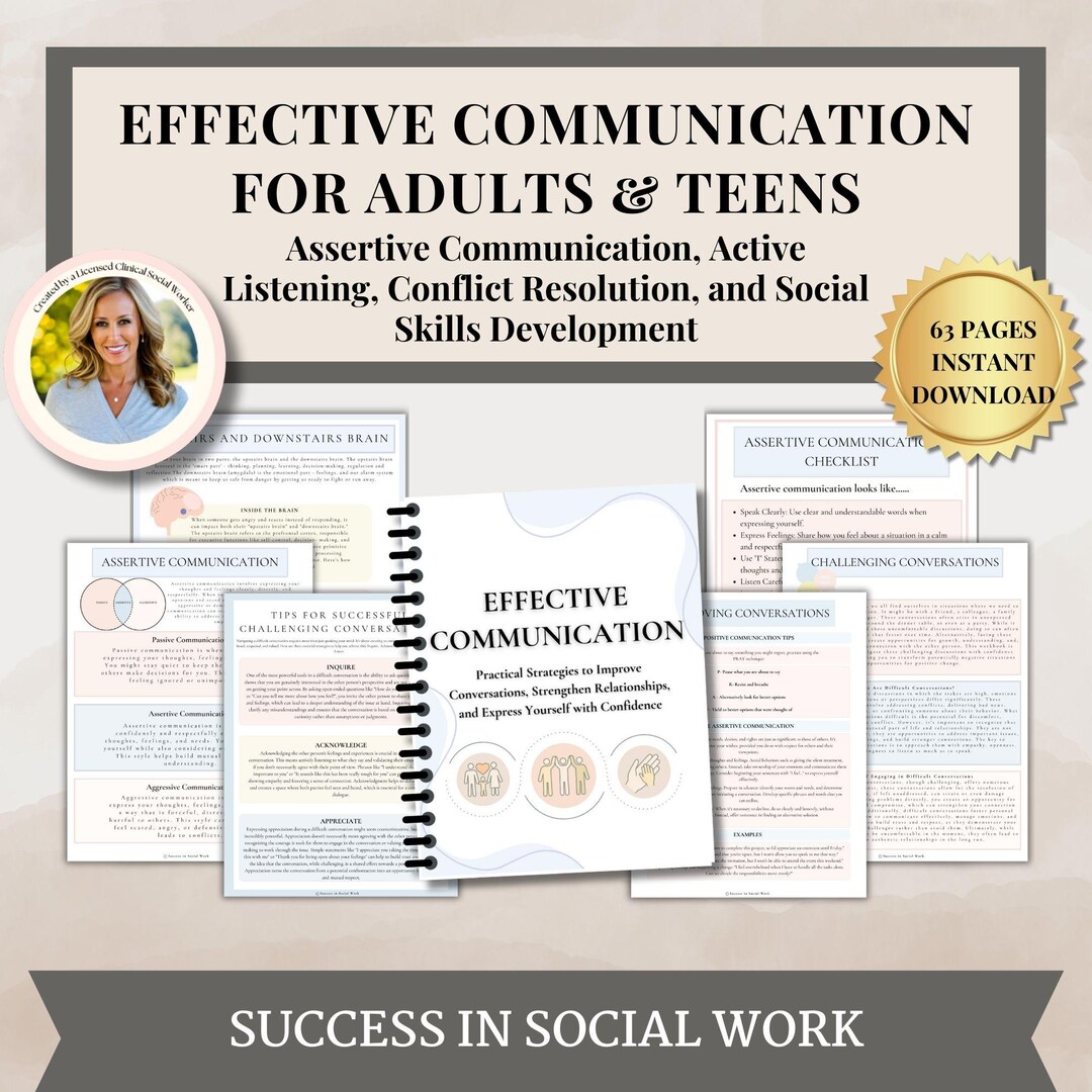 Effective Communication Workbook, Therapist Toolkit Counseling ...