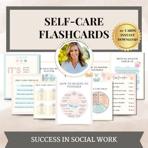 Self-care Flashcards, Therapy Office Art,school Counselor Office Decor ...
