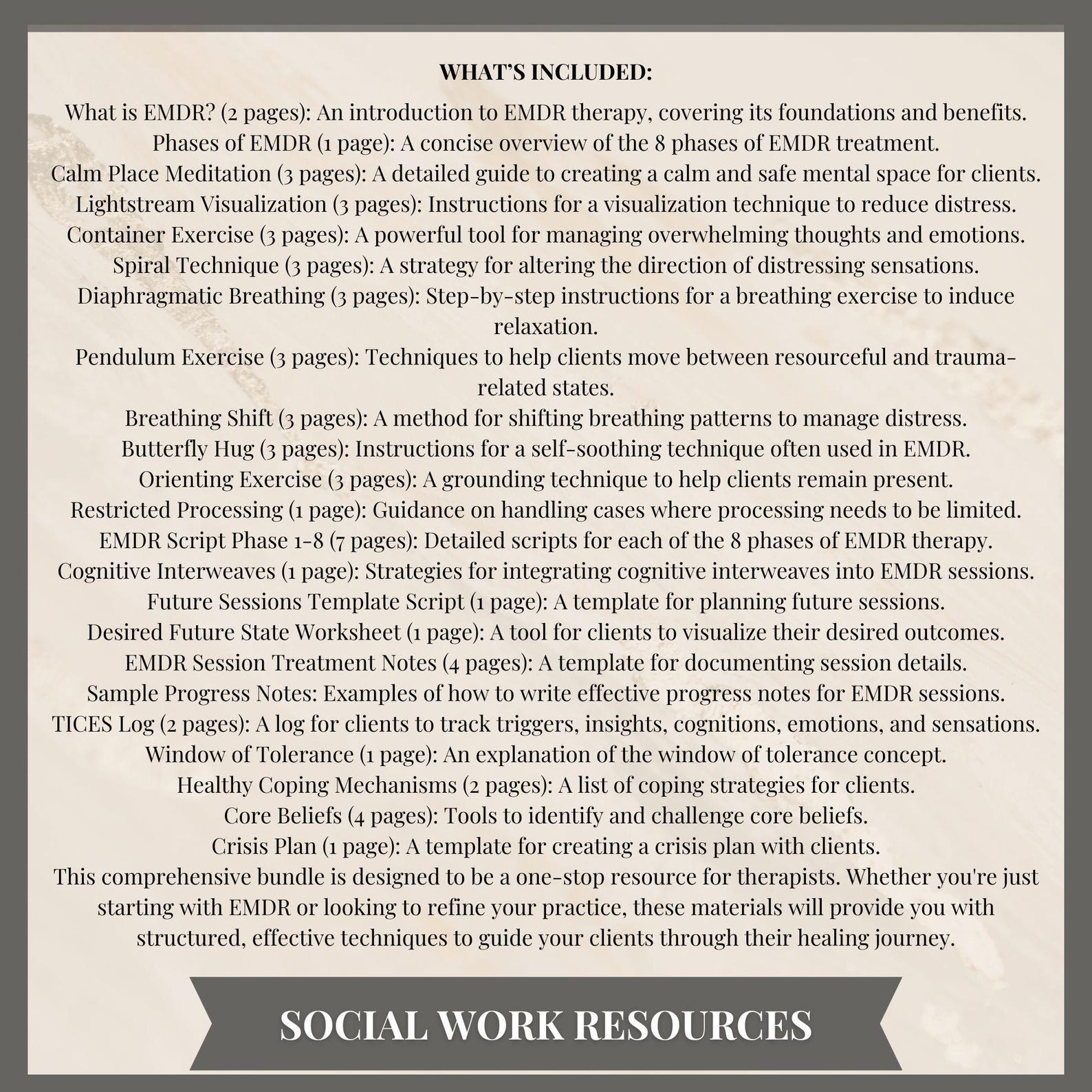 EMDR Bundle, EMDR Worksheets, Emd Tools, Emdr Interweaves, Counseling ...