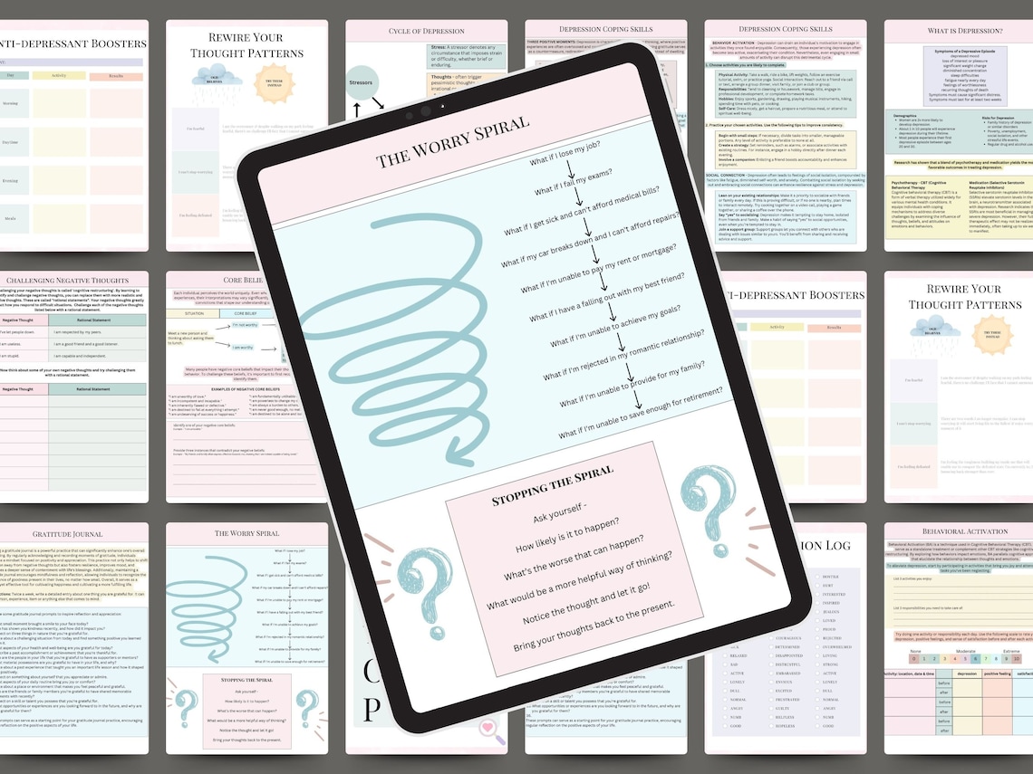 Depression Worksheets, Therapy Worksheets, Therapist Tools, Anxiety ...