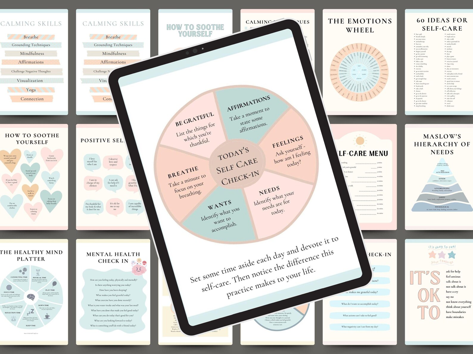 Positive Affirmation Self-care Flashcards, Positive Quote Flash Cards ...