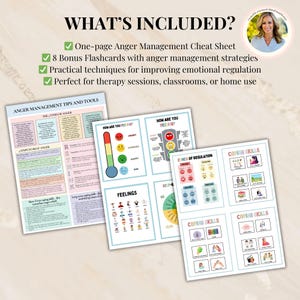 Anger Management Cheat Sheet Therapy Worksheets Calming Strategies Self ...